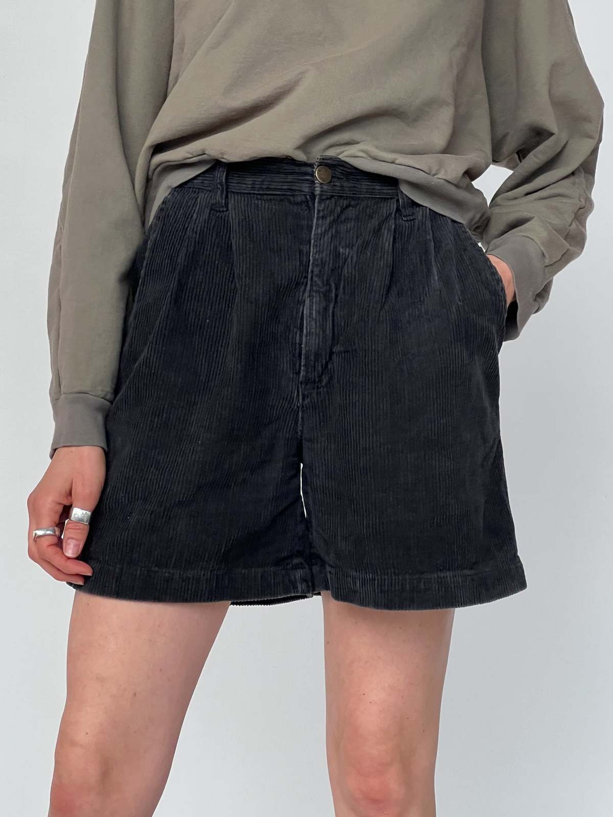 Vintage Corduroy Shorts - Charcoal | Garmentory