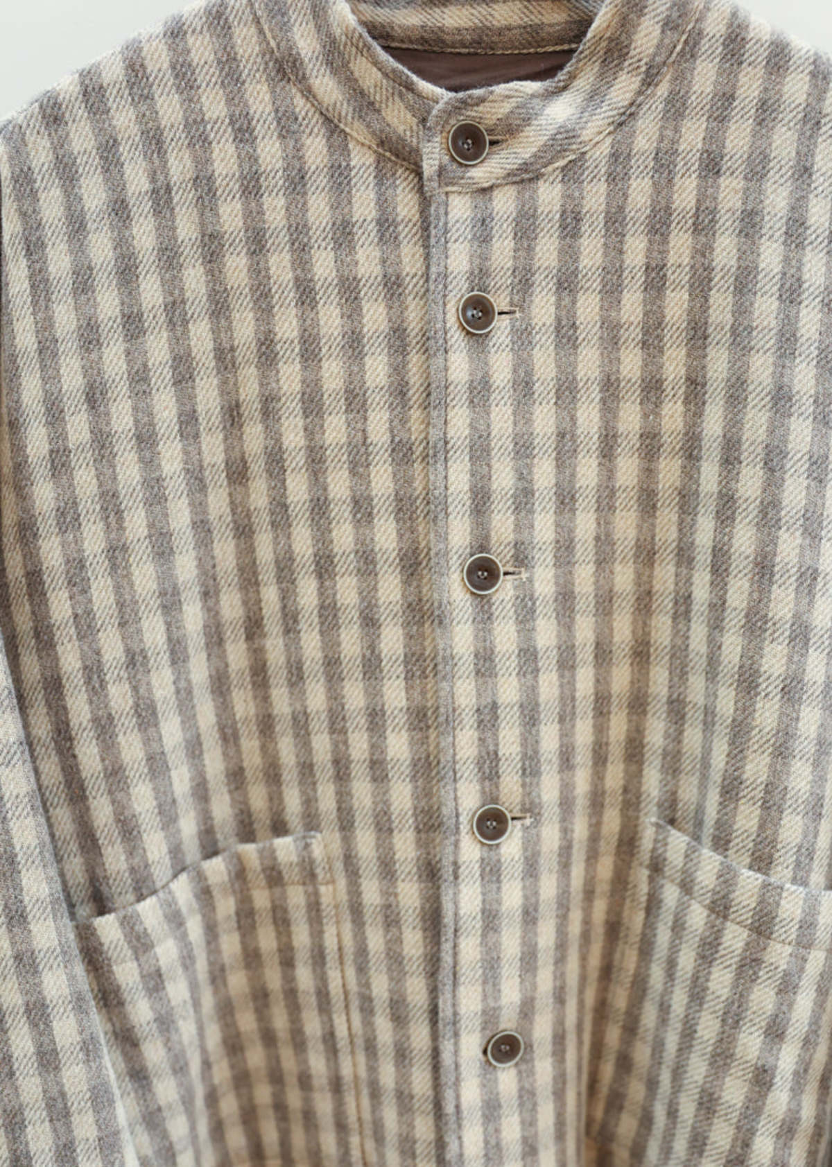 Ichi Antiquites Orihimedaki Gingham Check Jacket - Beige | Garmentory