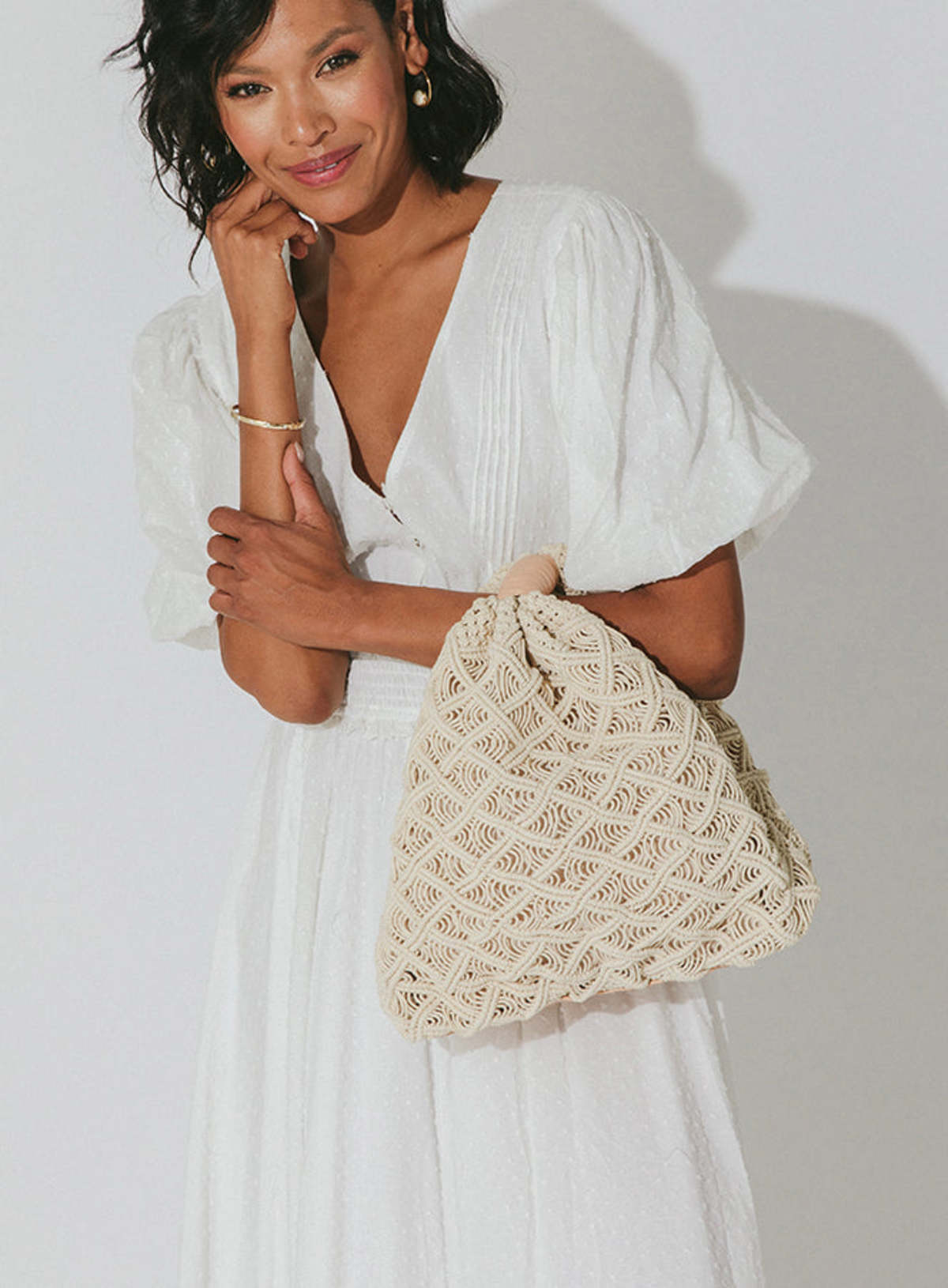 Cleobella Nia Crochet Bag - Ivory | Garmentory