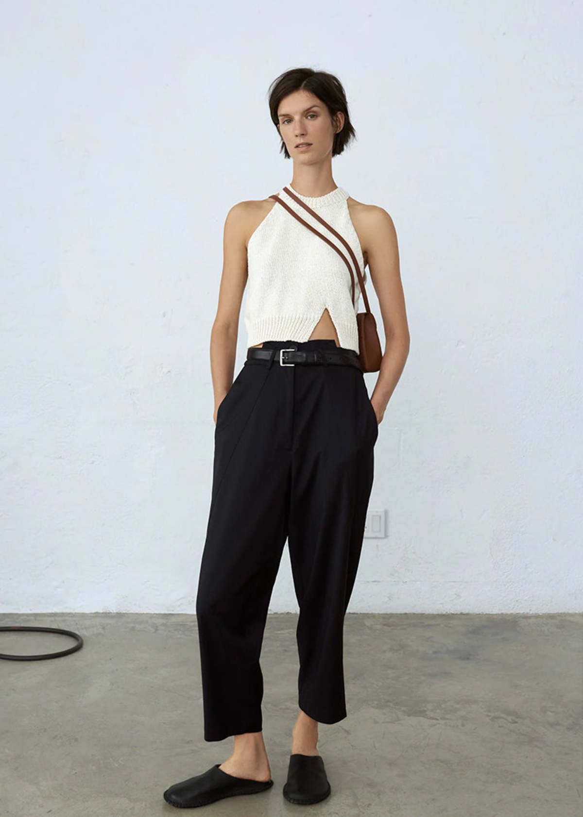 Cordera Cotton Halter Opening Top - Natural | Garmentory