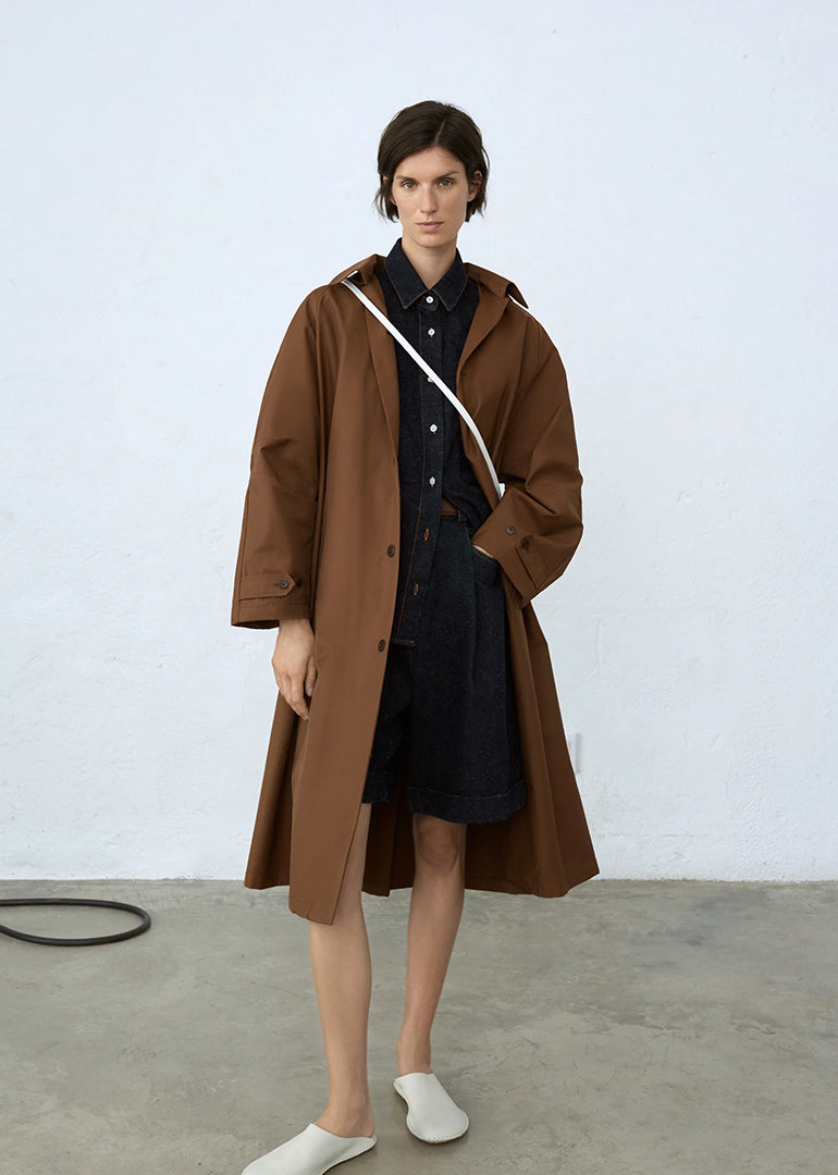 Cordera Hooded Trench - Brown | Garmentory