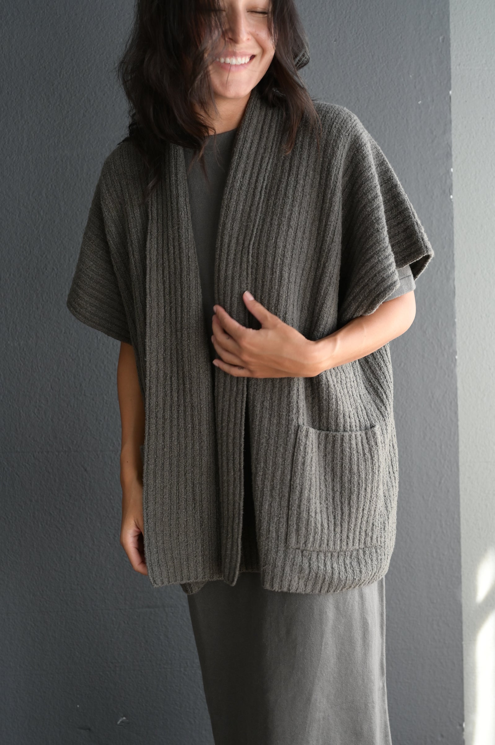 Lauren Manoogian Rib Dolman Cardigan - Lava | Garmentory