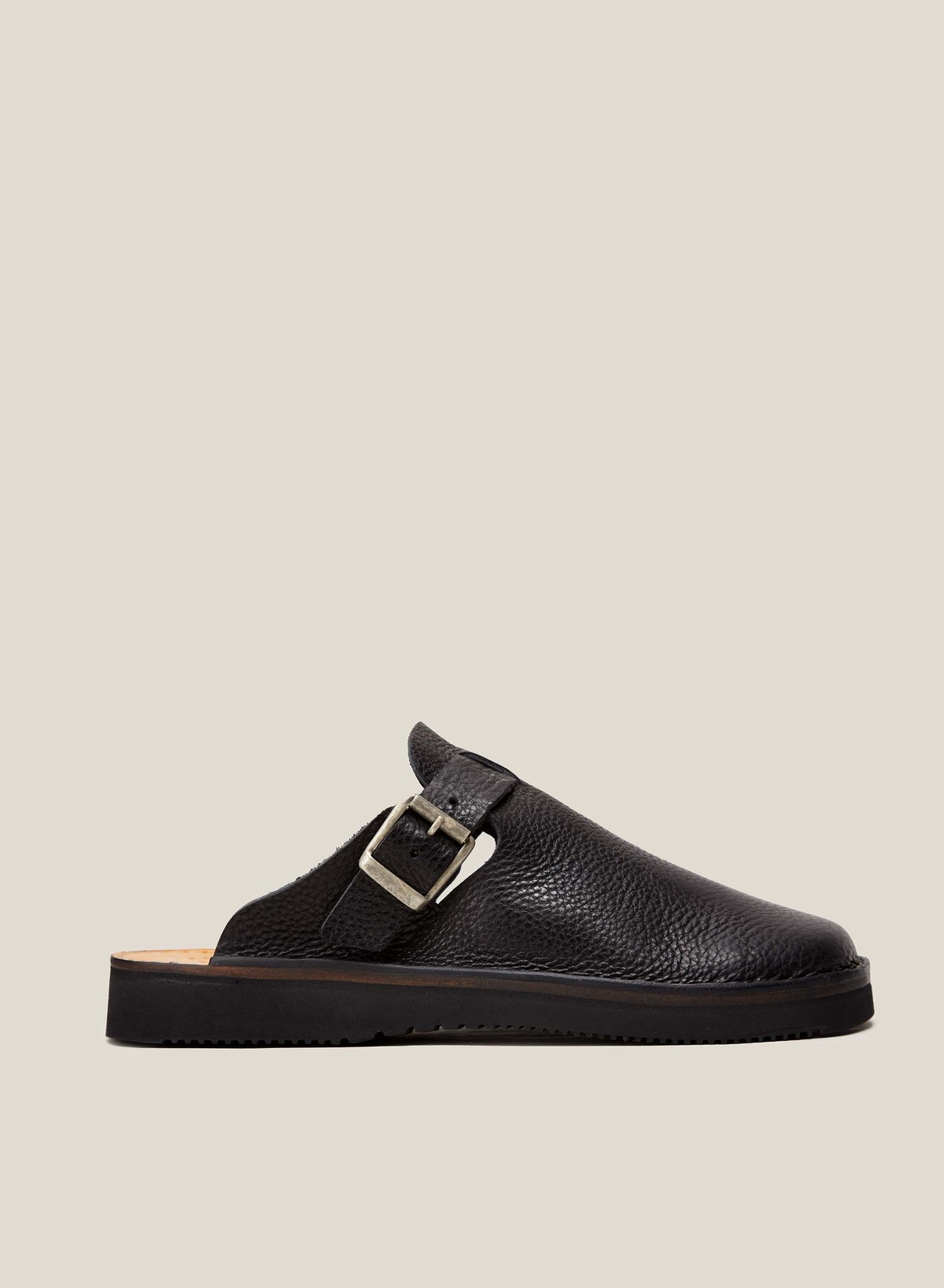 Fracap x YMC Men's Leather Mules Black | Garmentory