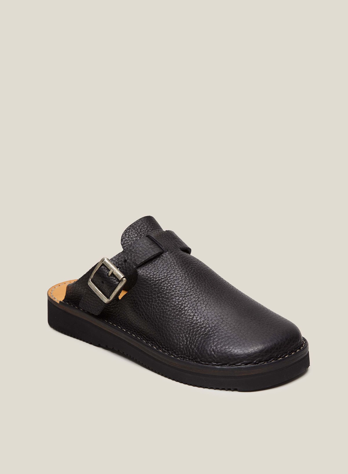 Fracap x YMC Men's Leather Mules Black | Garmentory