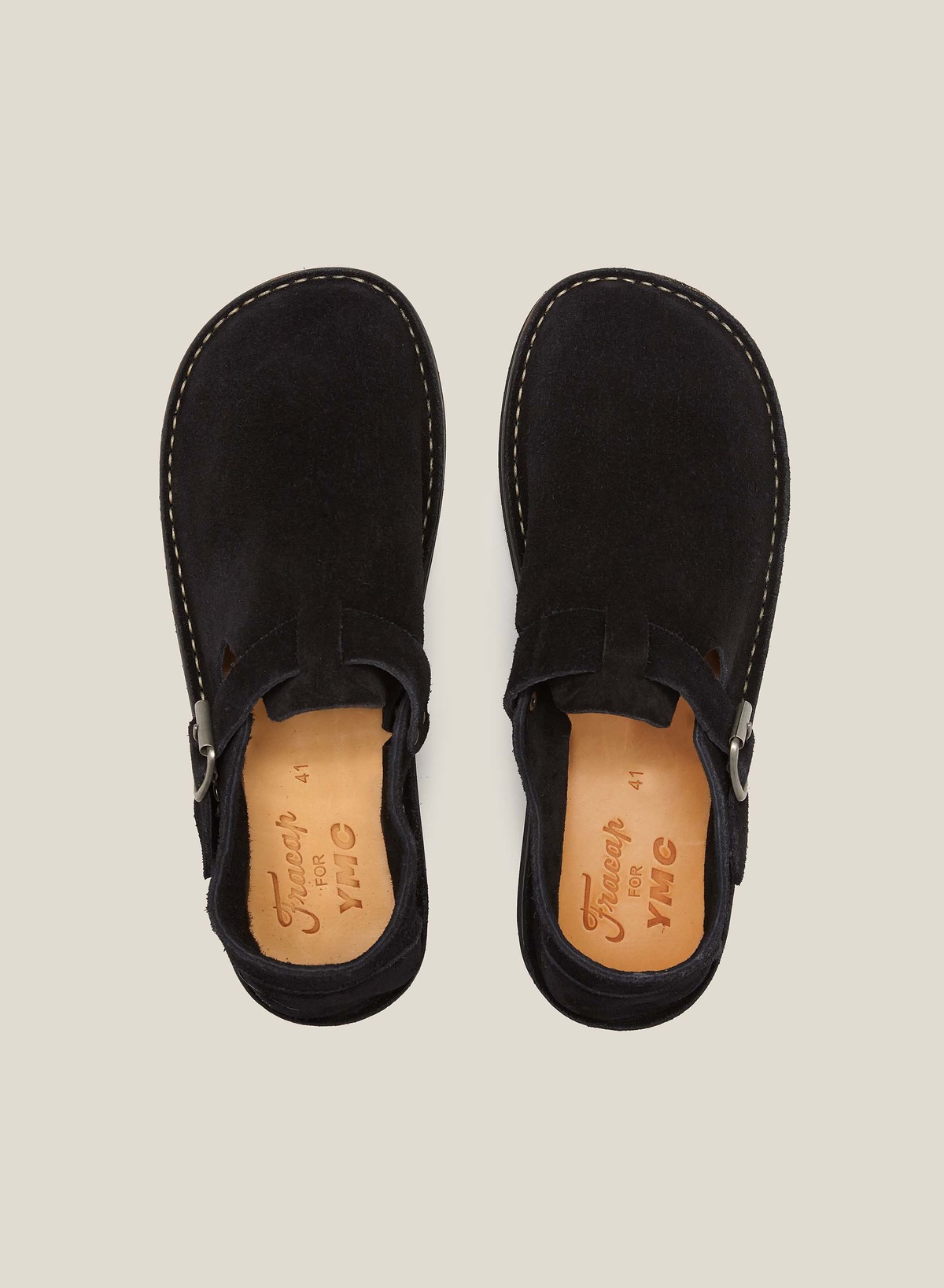 Fracap x YMC Men's Suede Sandals Black | Garmentory