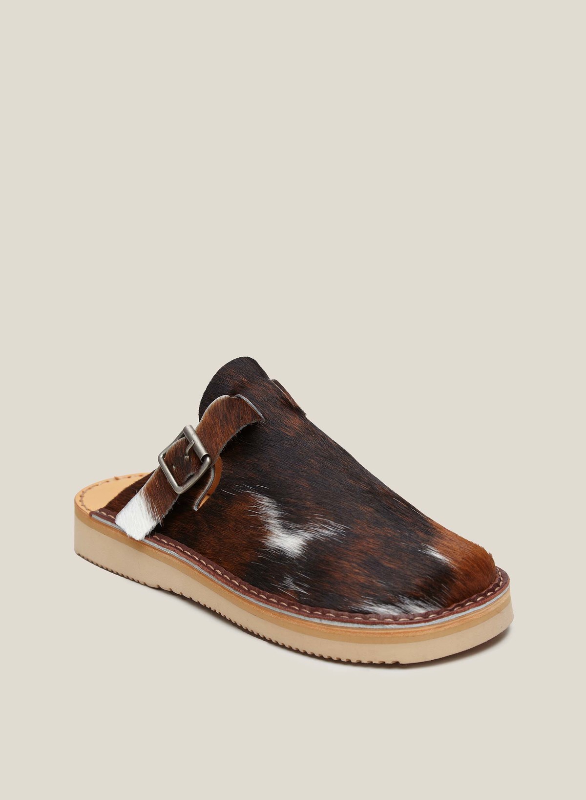 Fracap x YMC Women's Pony Hair Mules Cow Print | Garmentory