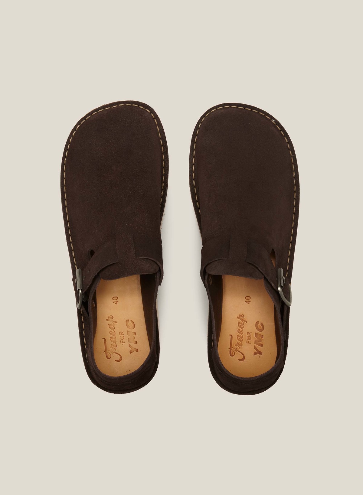 Fracap x YMC Men's Suede Sandals Brown | Garmentory