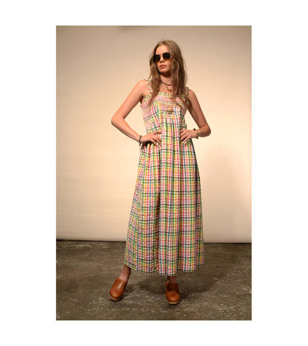 V. De. Vinster Ocane Tartan Smocked Dress - multi | Garmentory