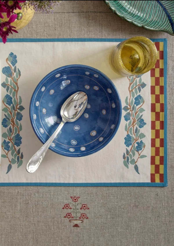 Malaika Linens Dotty Midnight Bowl - Blue | Garmentory