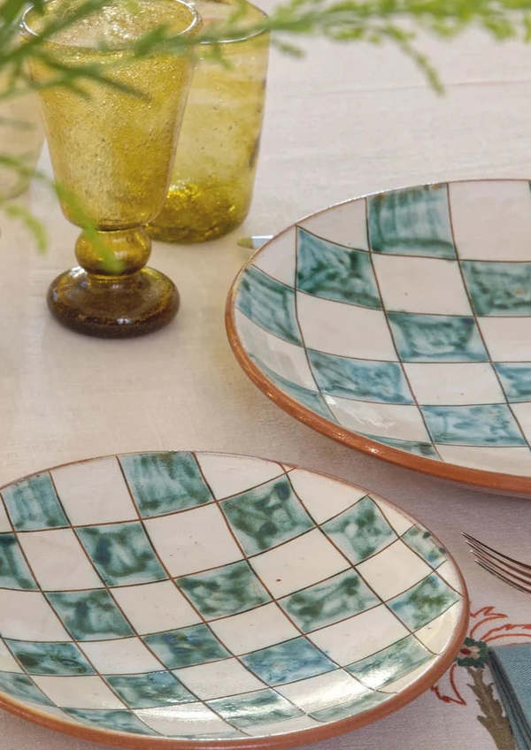 Malaika Linens Tawla Dinner Plate - Green | Garmentory