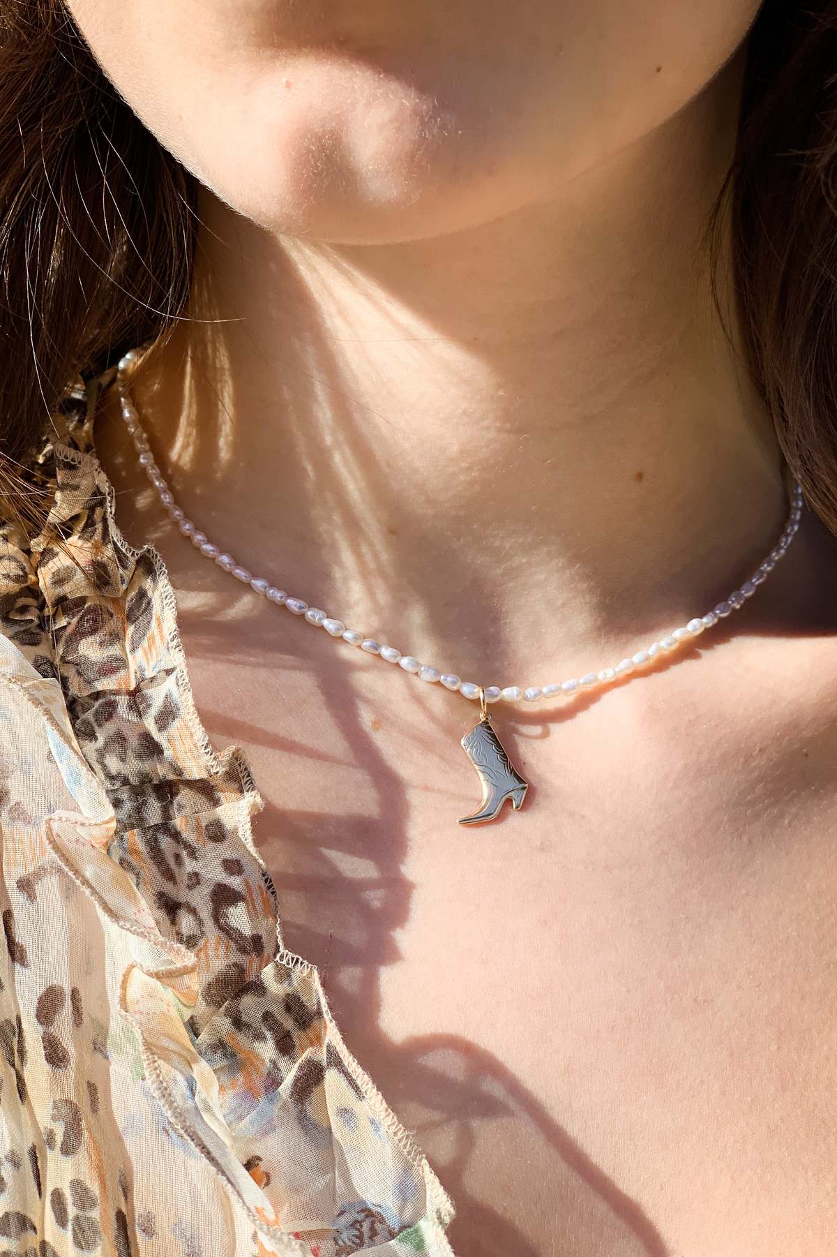 Jurate Howdy Pearl Necklace - 14k Gold Plated Brass/Rice Pearls ...