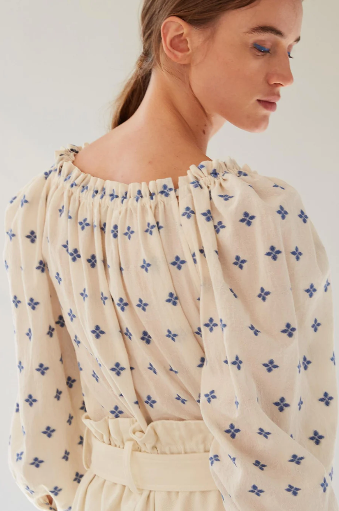Caron Callahan Emma Top - Cornflower Blossom Oil Coupe | Garmentory