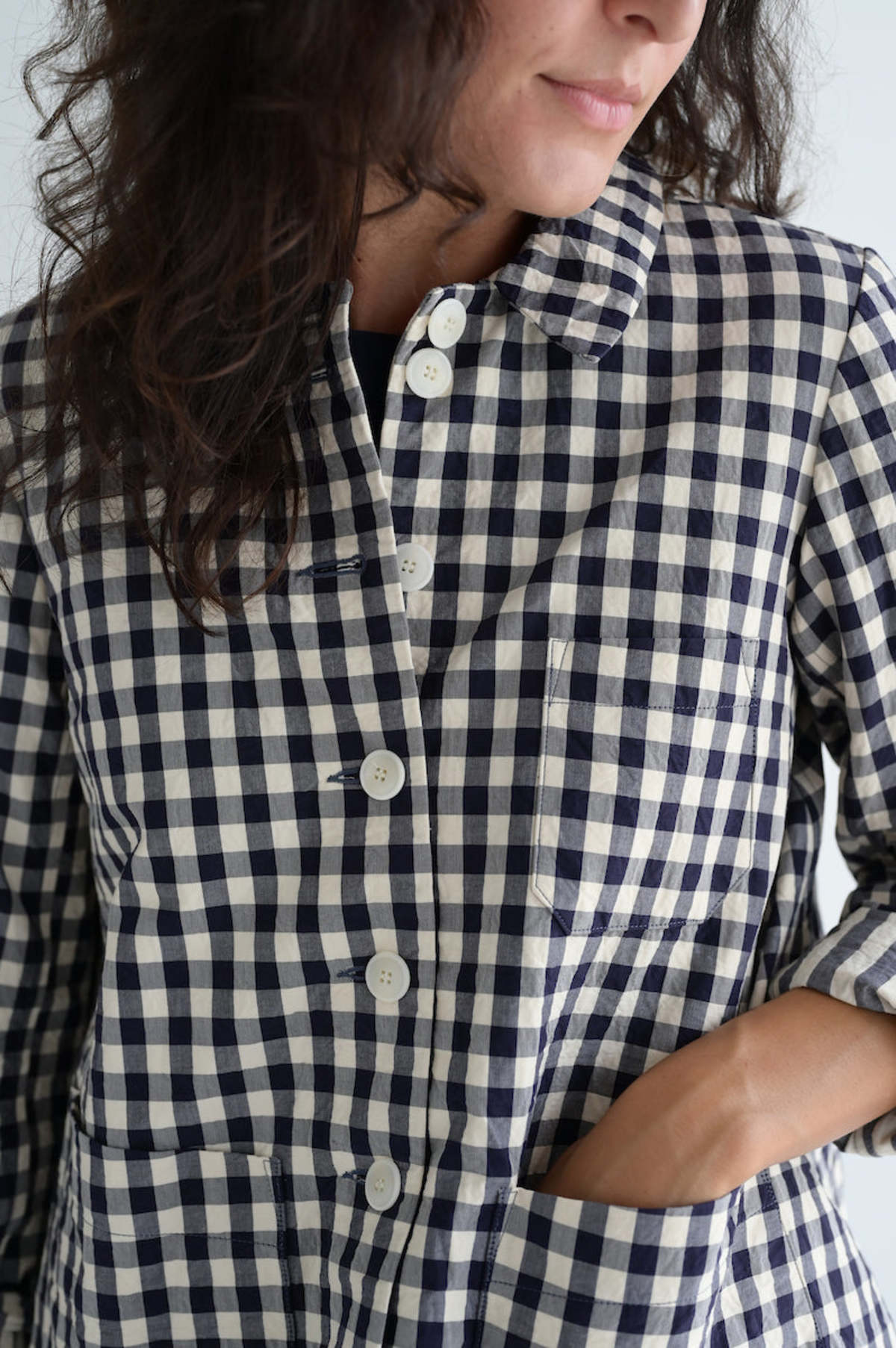 Casey Casey Heidi Jacket - Navy/Ivory Check | Garmentory