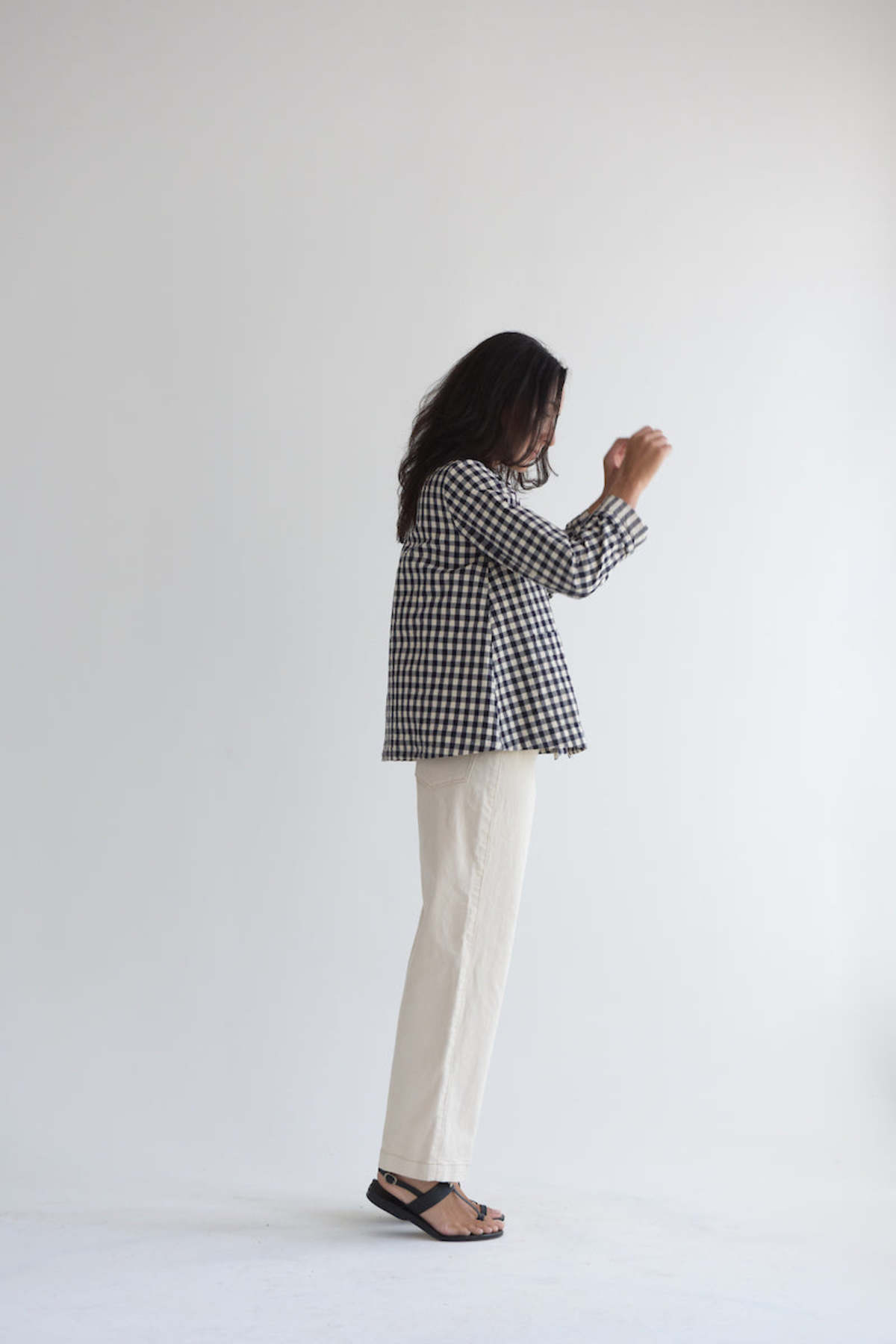 Casey Casey Heidi Jacket - Navy/Ivory Check | Garmentory