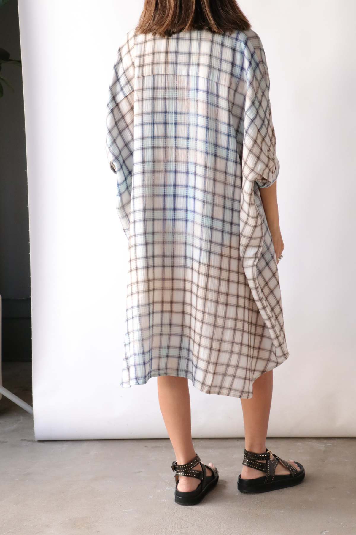 R13 Oversized Boxy Dress - Bleached Plaid | Garmentory