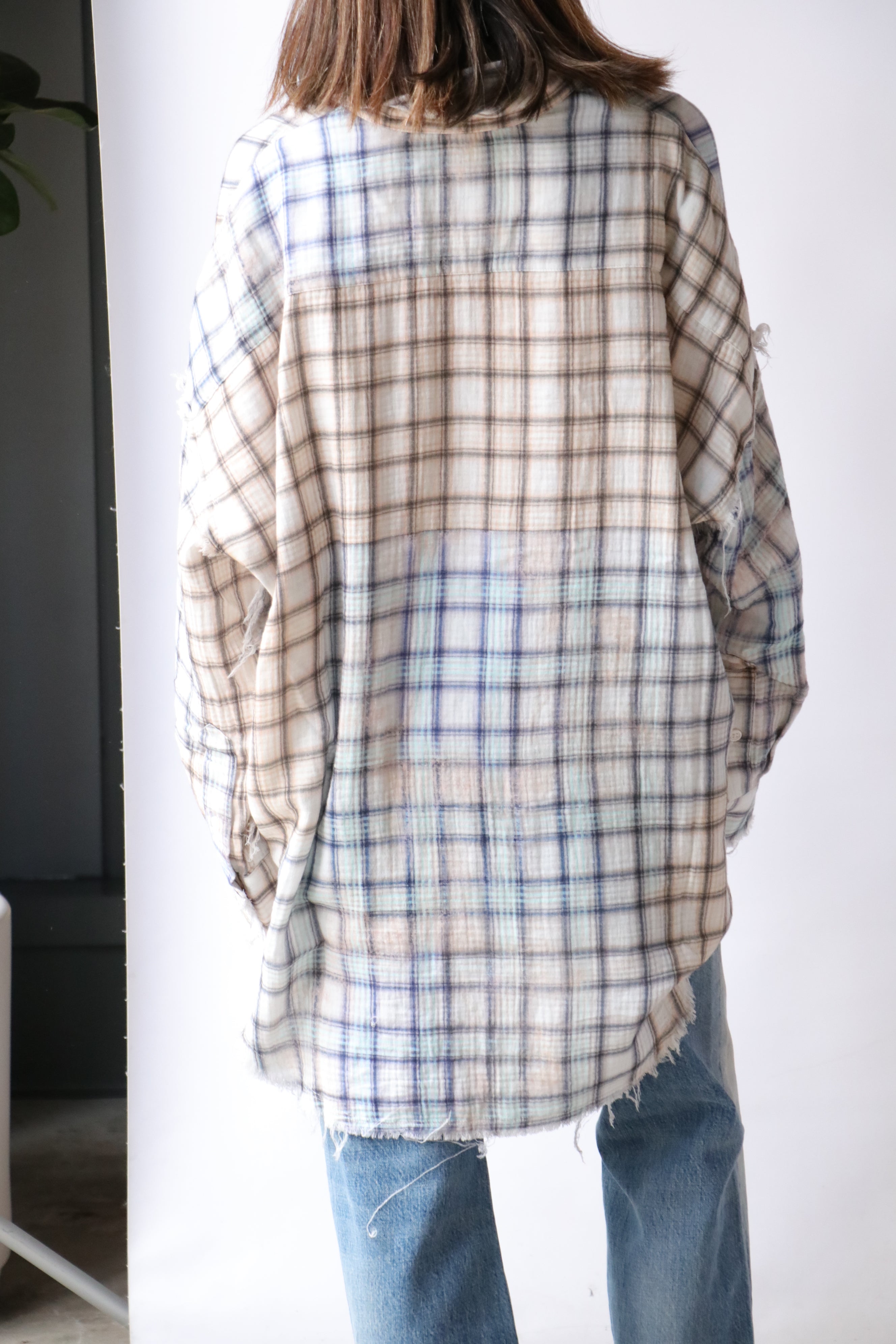 R13 Shredded Seam Drop Neck Shirt | Garmentory