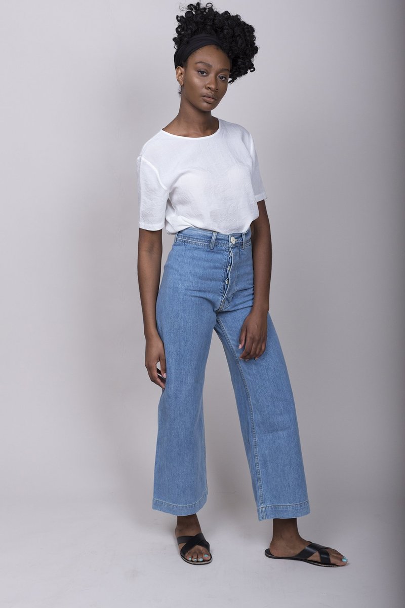 Jesse Kamm Sailor Pant - Light Blue Denim | Garmentory