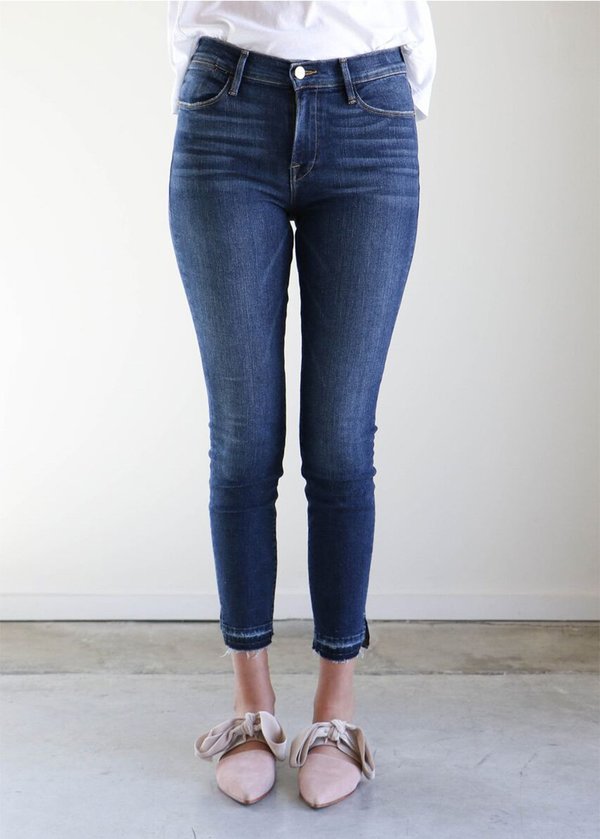 FRAME Denim Frame Le High Skinny Side Slit Released Hem in Ferdinand ...