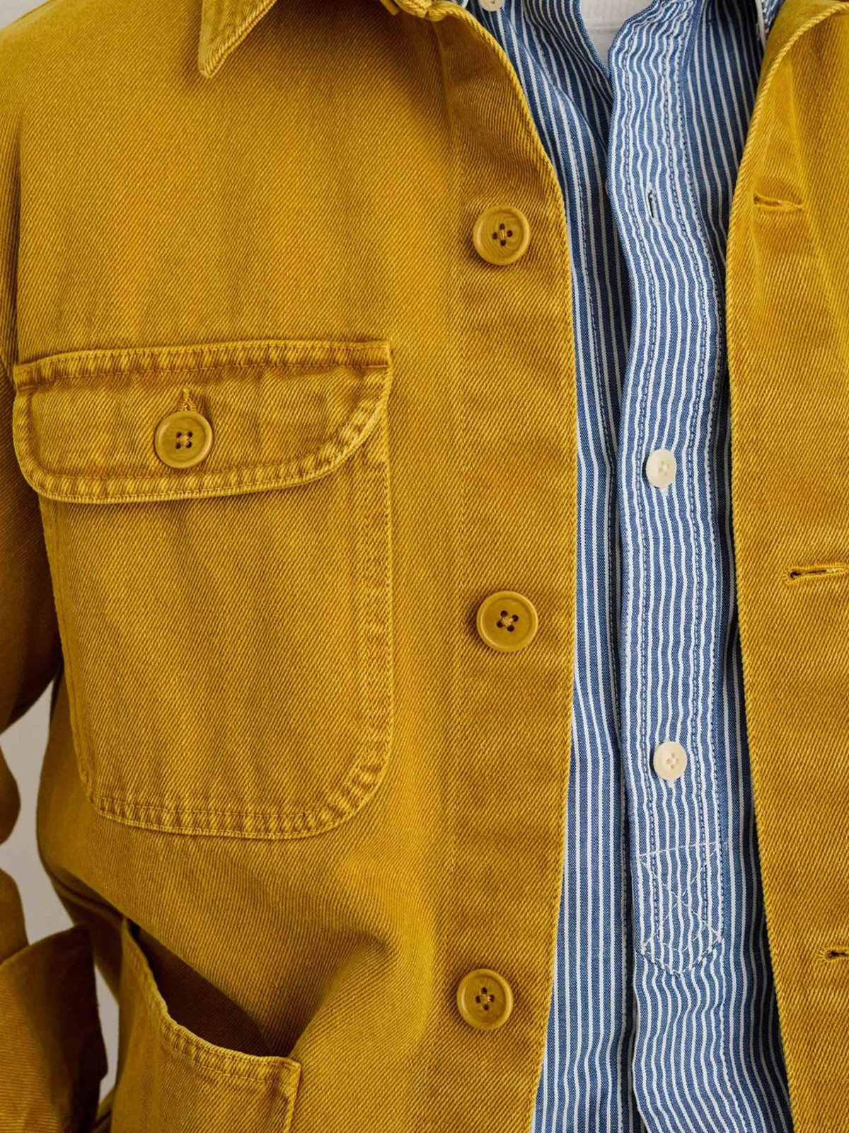 Alex Mill Garment Dyed Work Recycled Denim Jacket - Yellow Ochre ...