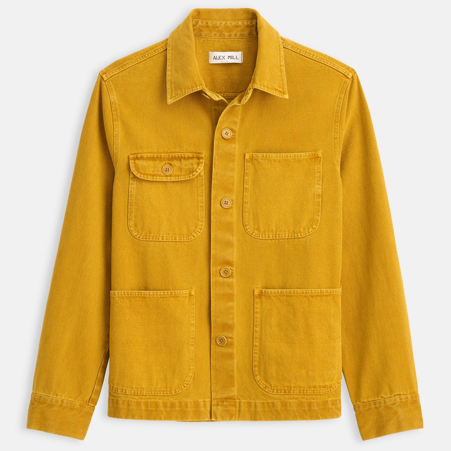Alex Mill Garment Dyed Work Recycled Denim Jacket - Yellow Ochre ...