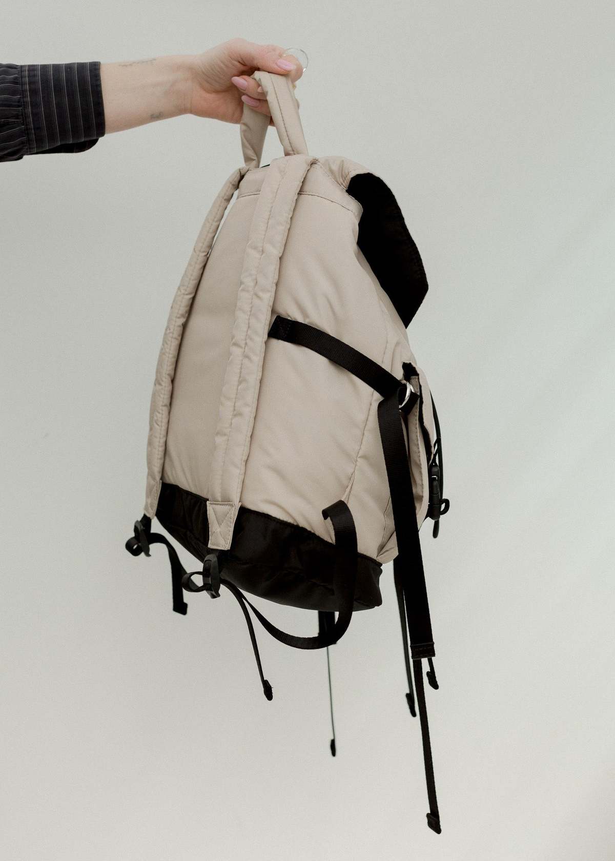 Ganni Recycled Tech Backpack - Pale Khaki | Garmentory