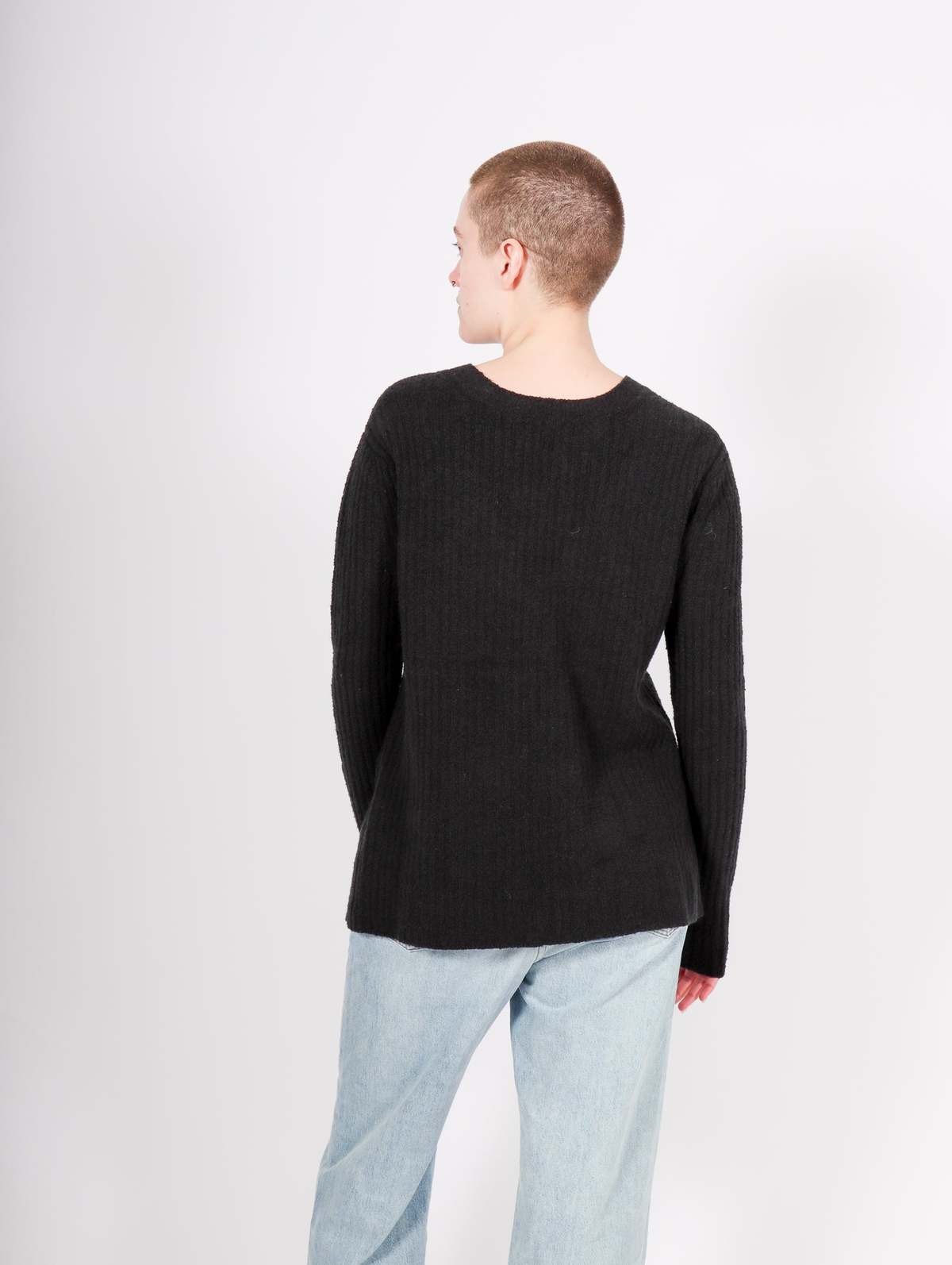 Rib Laced Cardigan in Black by Lauren Manoogian | Garmentory