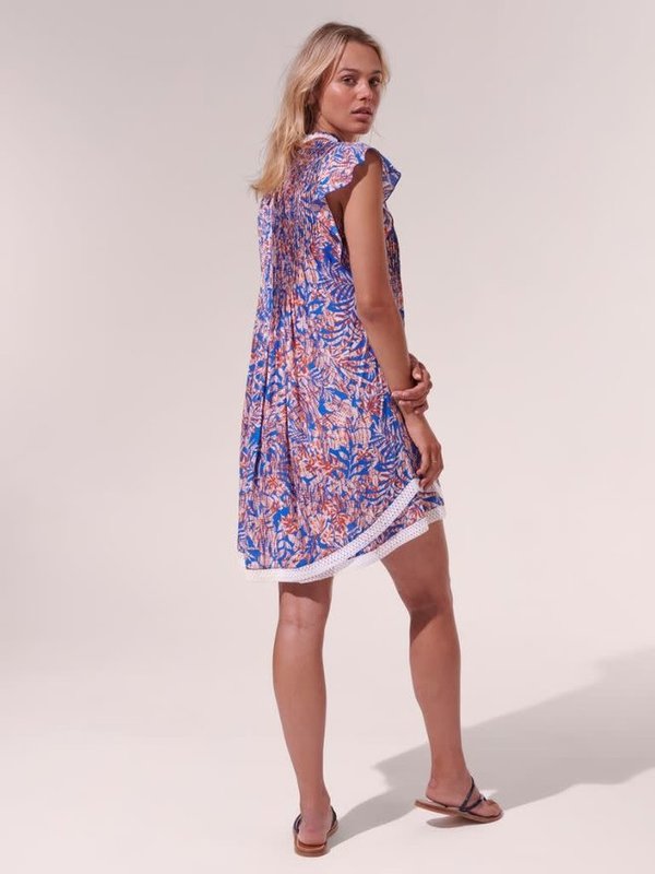 Poupette St Barth SACHA DRESS - BLUE TROPICAL | Garmentory