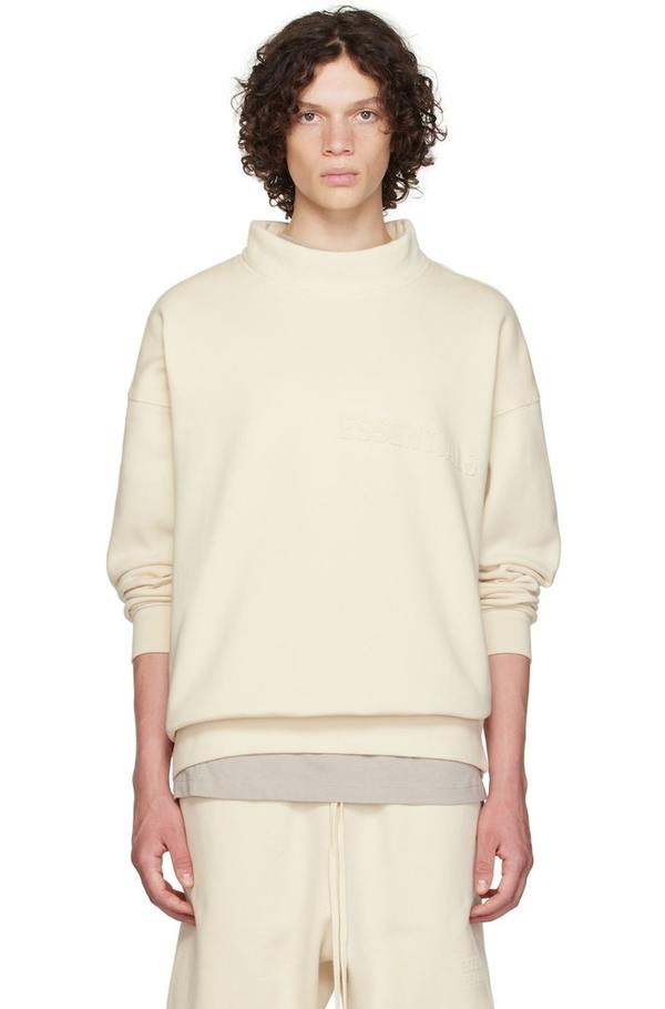 Essentials Mock Neck Sweatshirt - EGG SHELL | Garmentory
