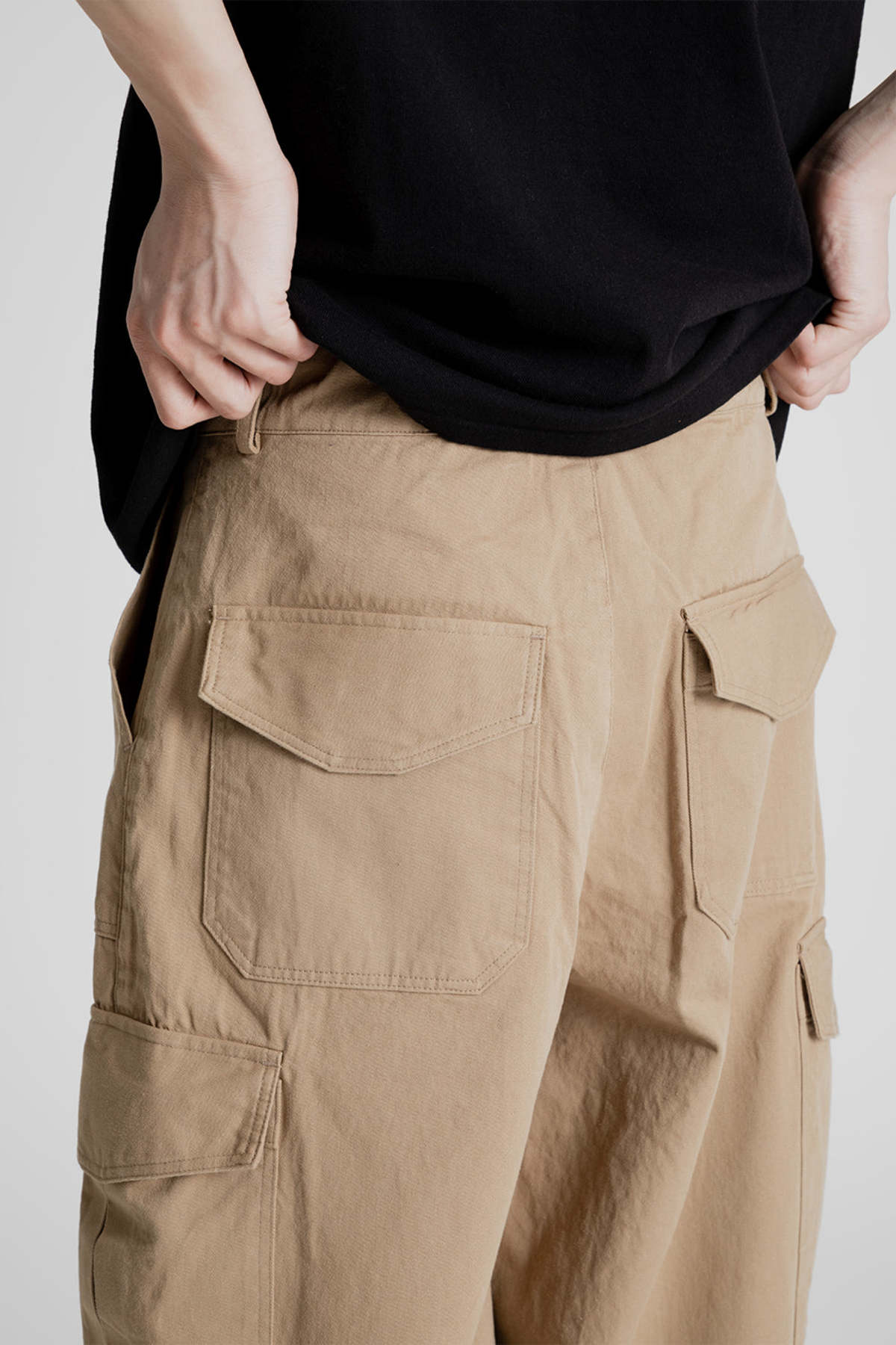 FRIZMWORKS Twill Cargo Balloon Pants - Beige | Garmentory
