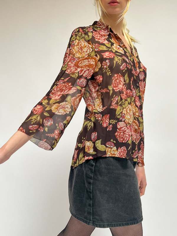 Silk Sheer Blouse - Rose | Garmentory