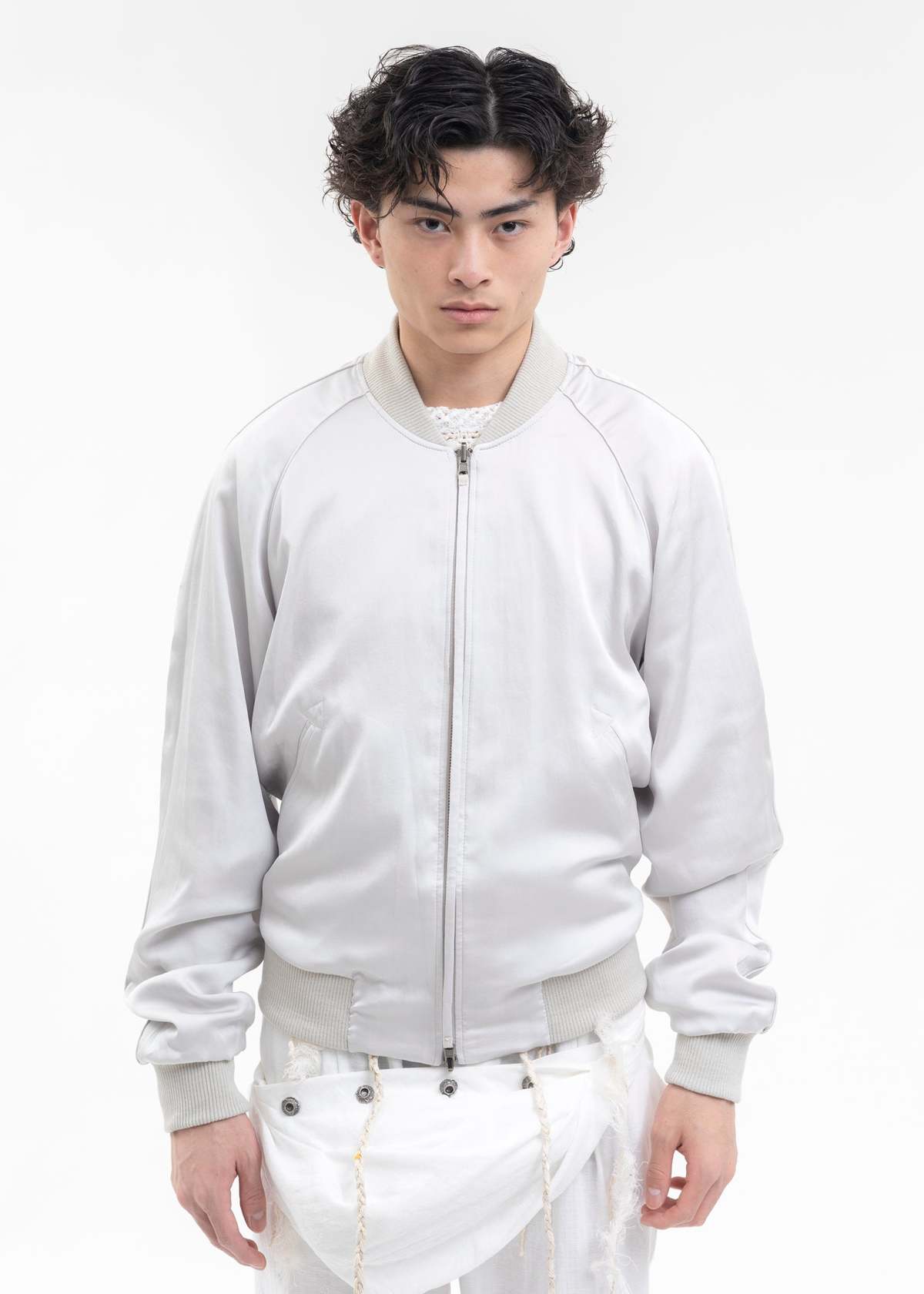 Hyein Seo REVERSIBLE BOMBER JACKET - LIGHT GREY | Garmentory