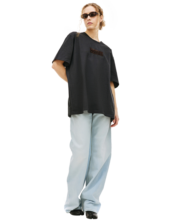 Doublet Logo Embroidered T Shirt - Black | Garmentory