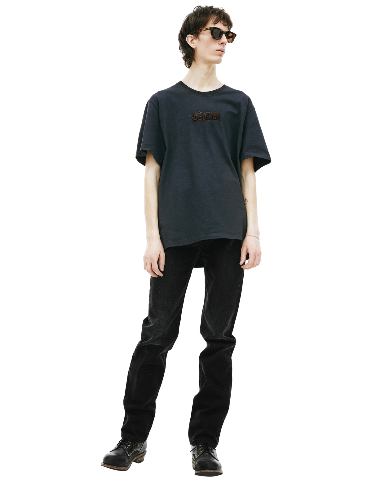 Doublet Logo Embroidered T Shirt - Black | Garmentory