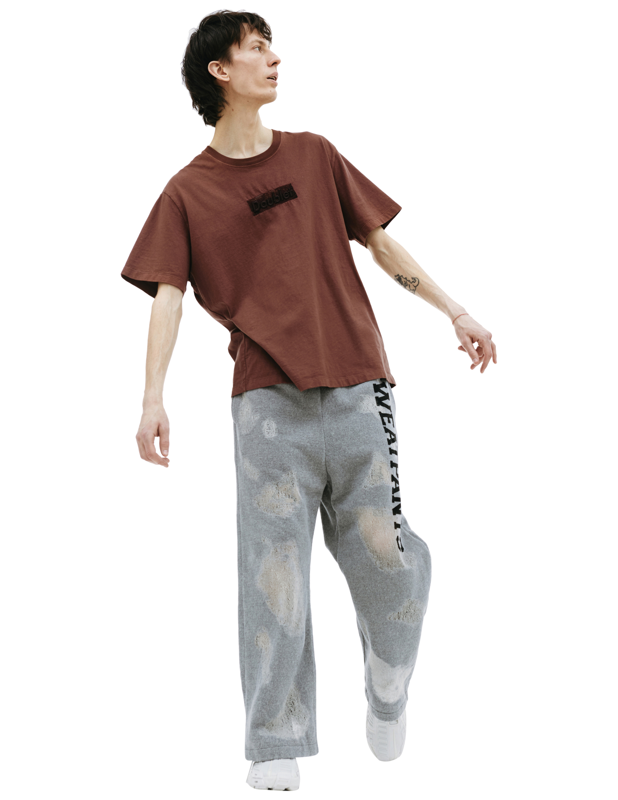 Doublet Logo Embroidered T Shirt - Brown | Garmentory