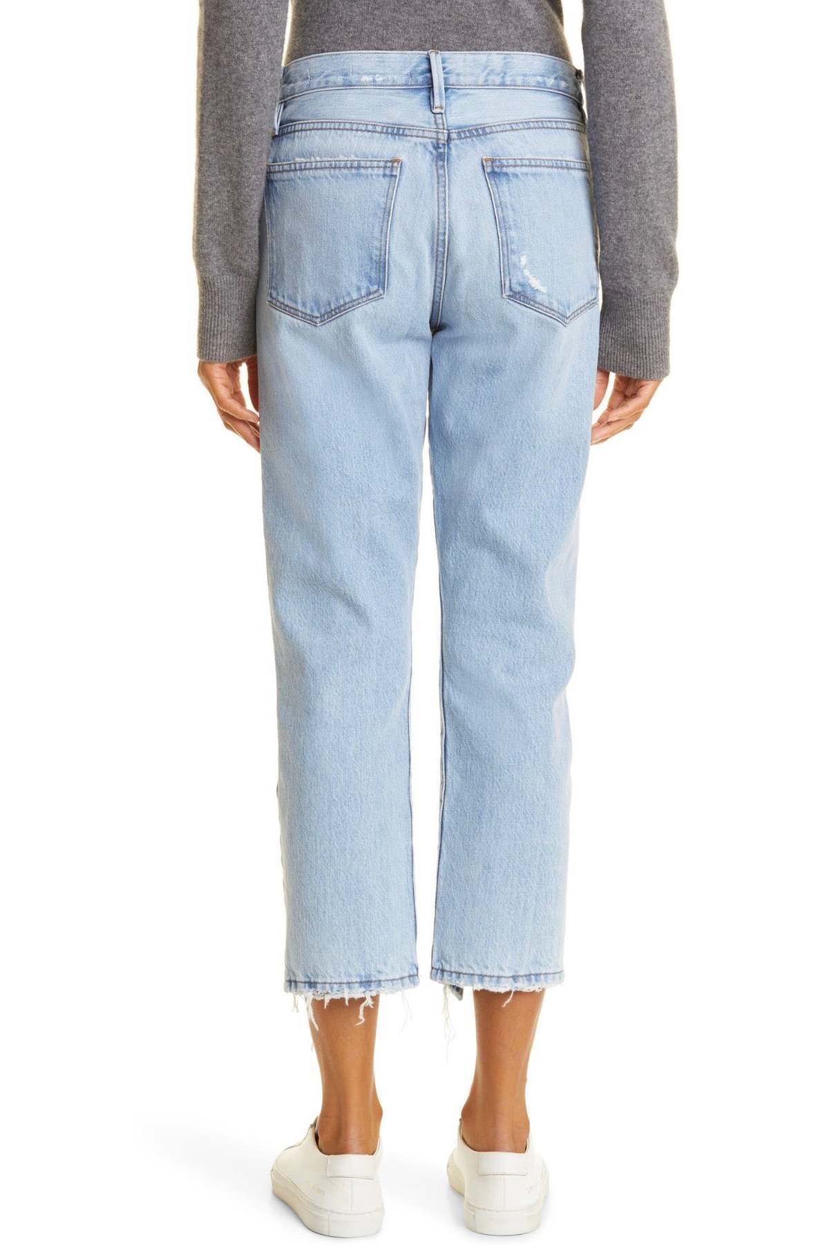 Frame - Le Piper Ripped High Waist Crop Straight Leg Jeans Clash ...