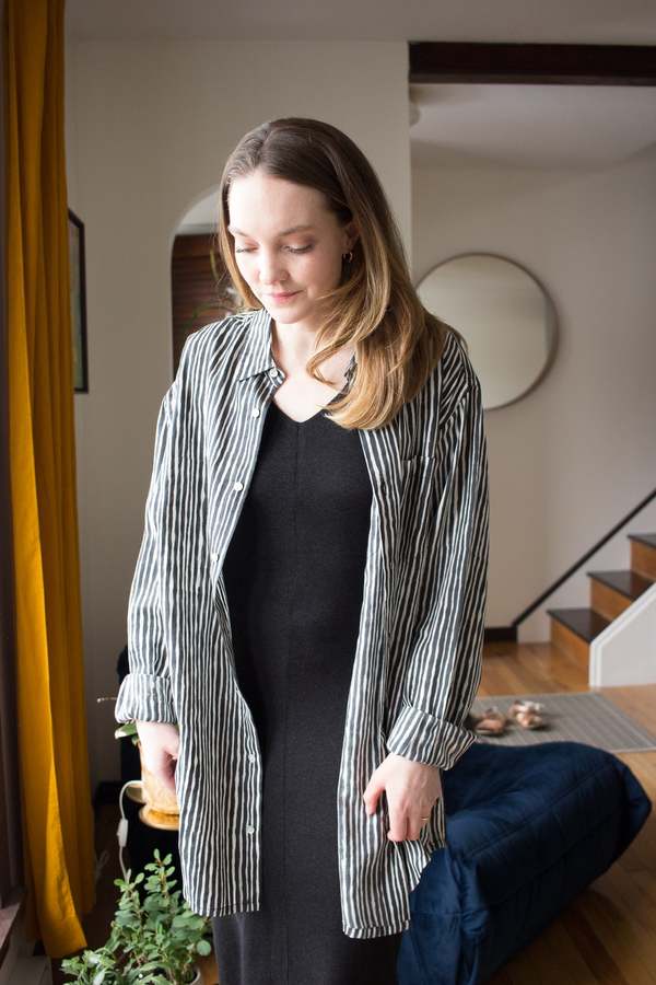 Kate Austin Designs Claude Shirt - Black/White Stripe | Garmentory