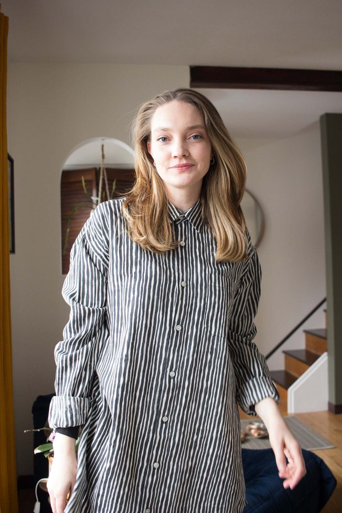 Kate Austin Designs Claude Shirt - Black/White Stripe | Garmentory