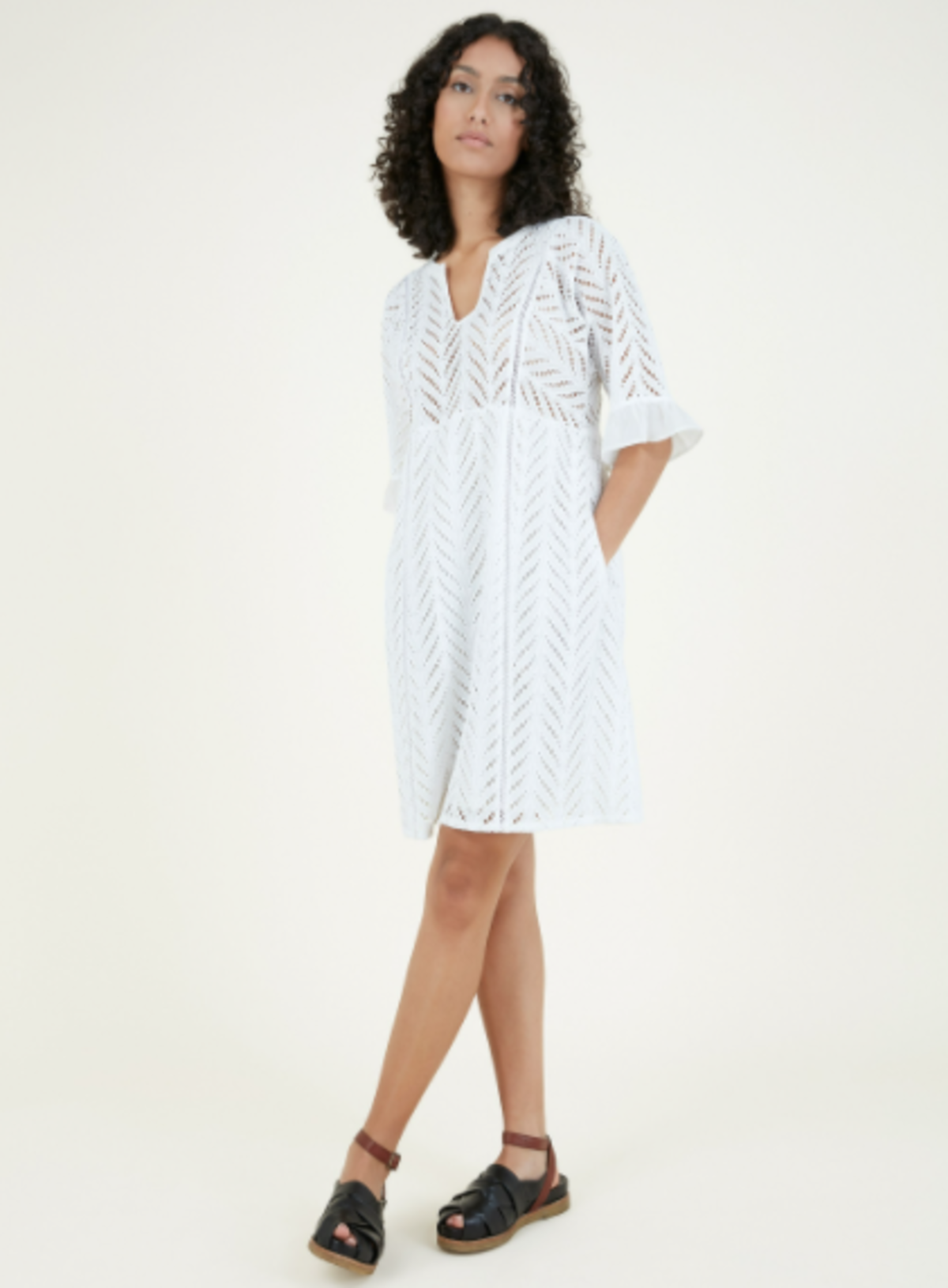 Cotélac Coquette Eyelet Dress - Ecru | Garmentory