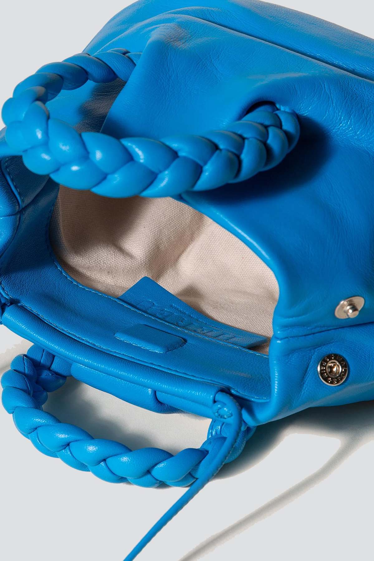 Hereu Leather Bombon Pleated Crossbody - Ocean Blue | Garmentory