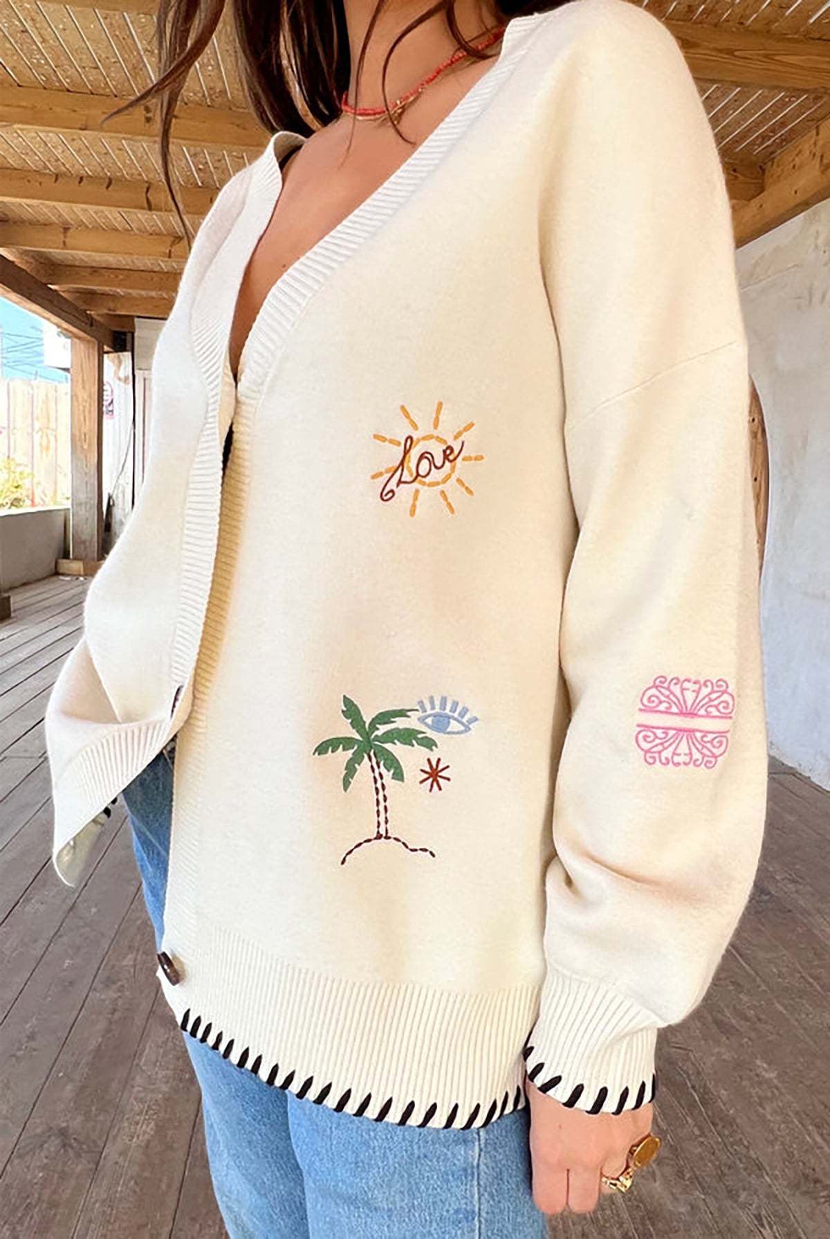 NEVER FULLY DRESSED Western Cardigan - Cream | Garmentory