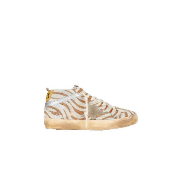 Golden Goose MID Star Devore Zebra Horsy Upper Suede - Beige/Honey ...