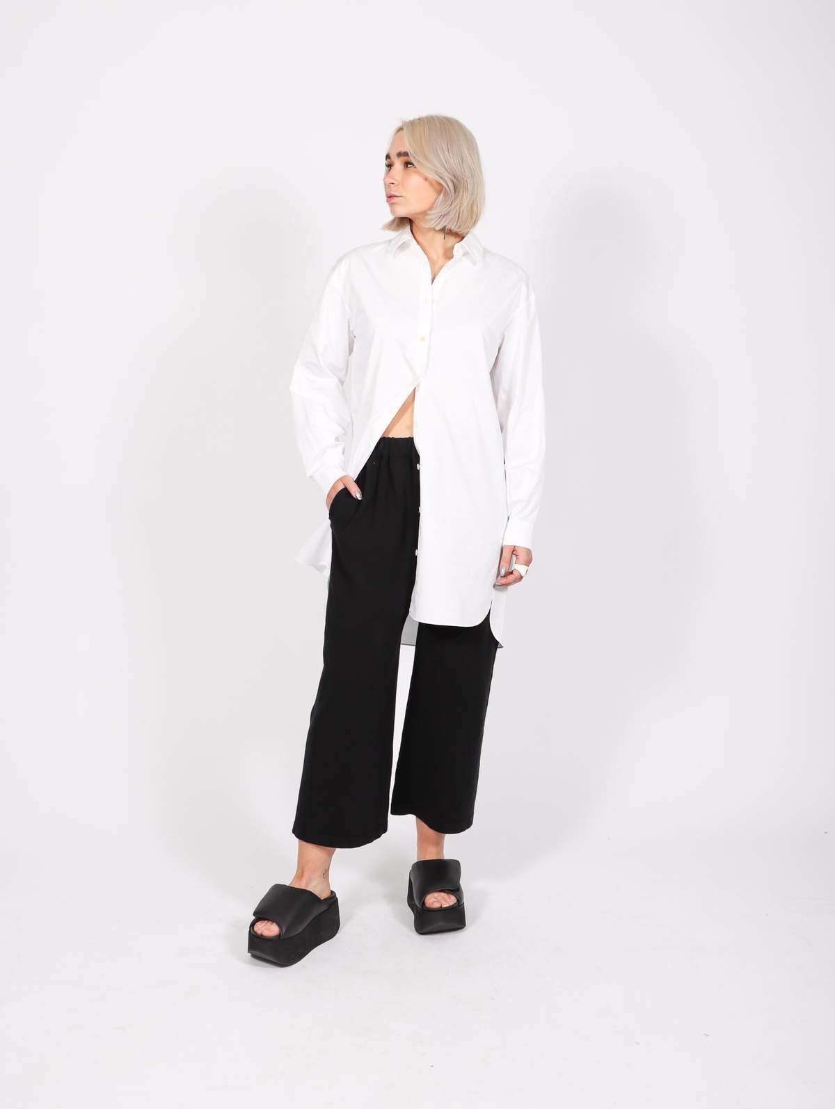 Tibi Eco Cotton New Twisted Sleeve Dress - White | Garmentory