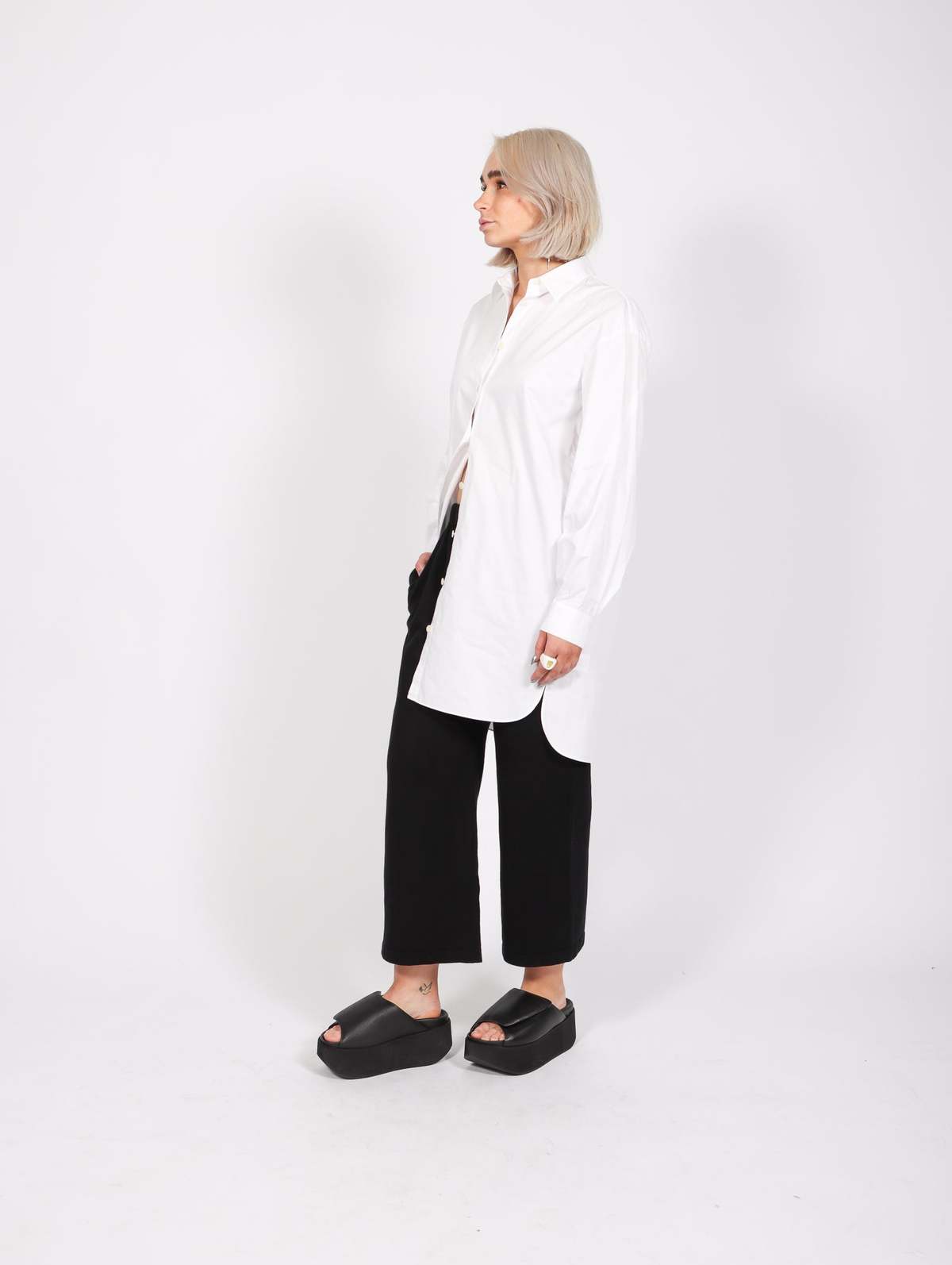 Tibi Eco Cotton New Twisted Sleeve Dress - White | Garmentory