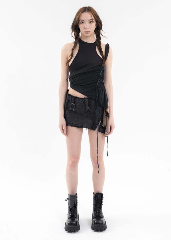 Hyein Seo Layered Shirring Top - Black | Garmentory