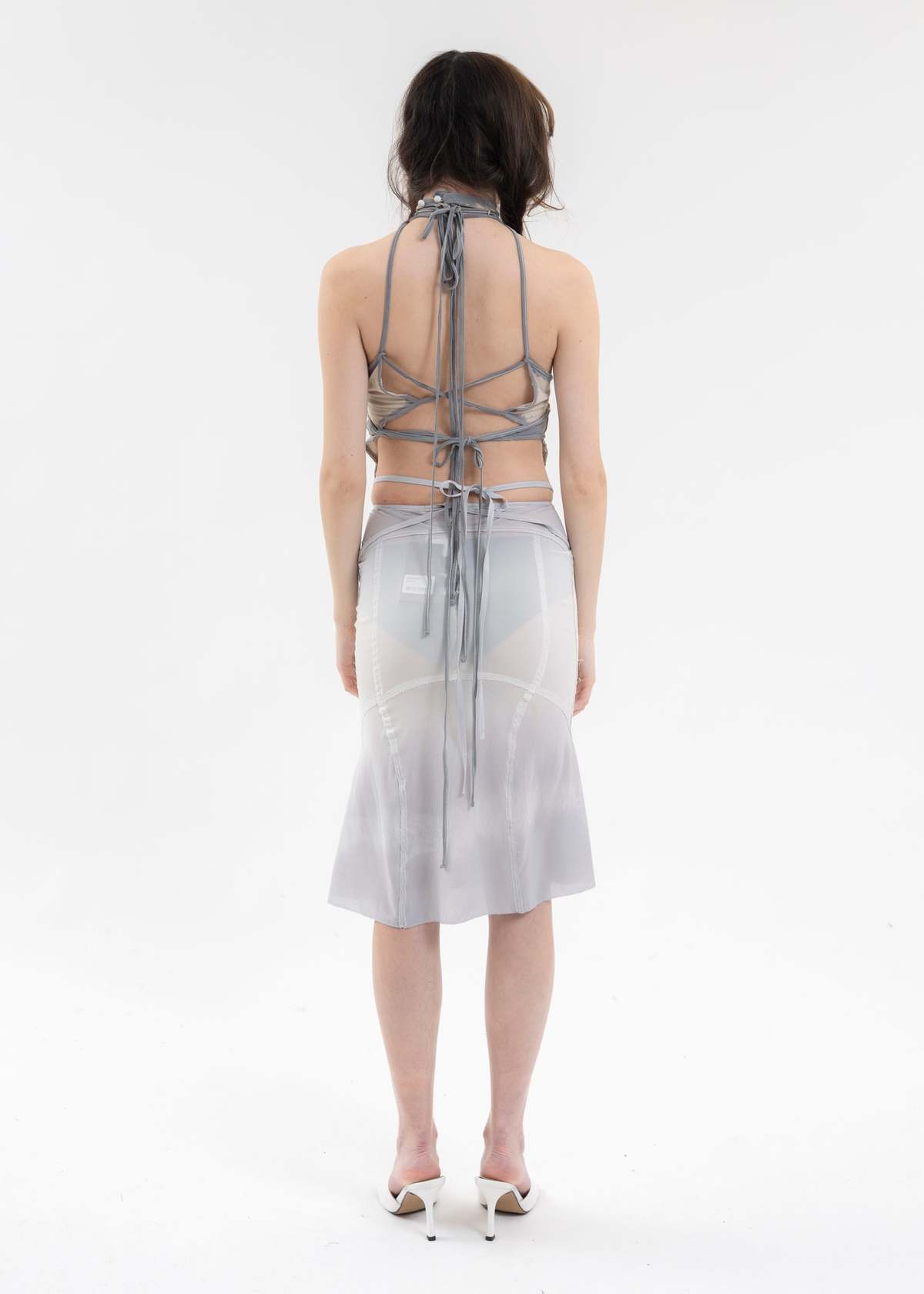 Hyein Seo Layered Halter Top - Light Grey/Ivory | Garmentory