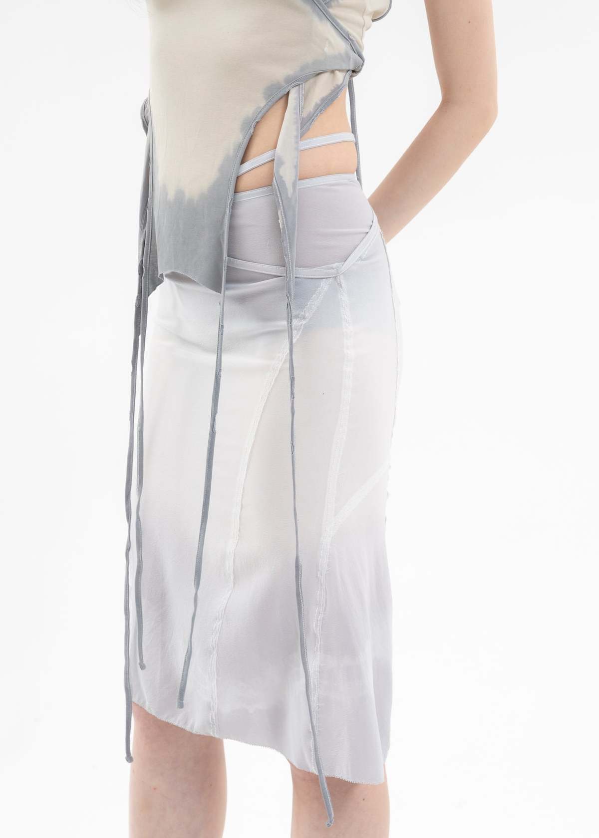 Hyein Seo Layered Halter Top - Light Grey/Ivory | Garmentory