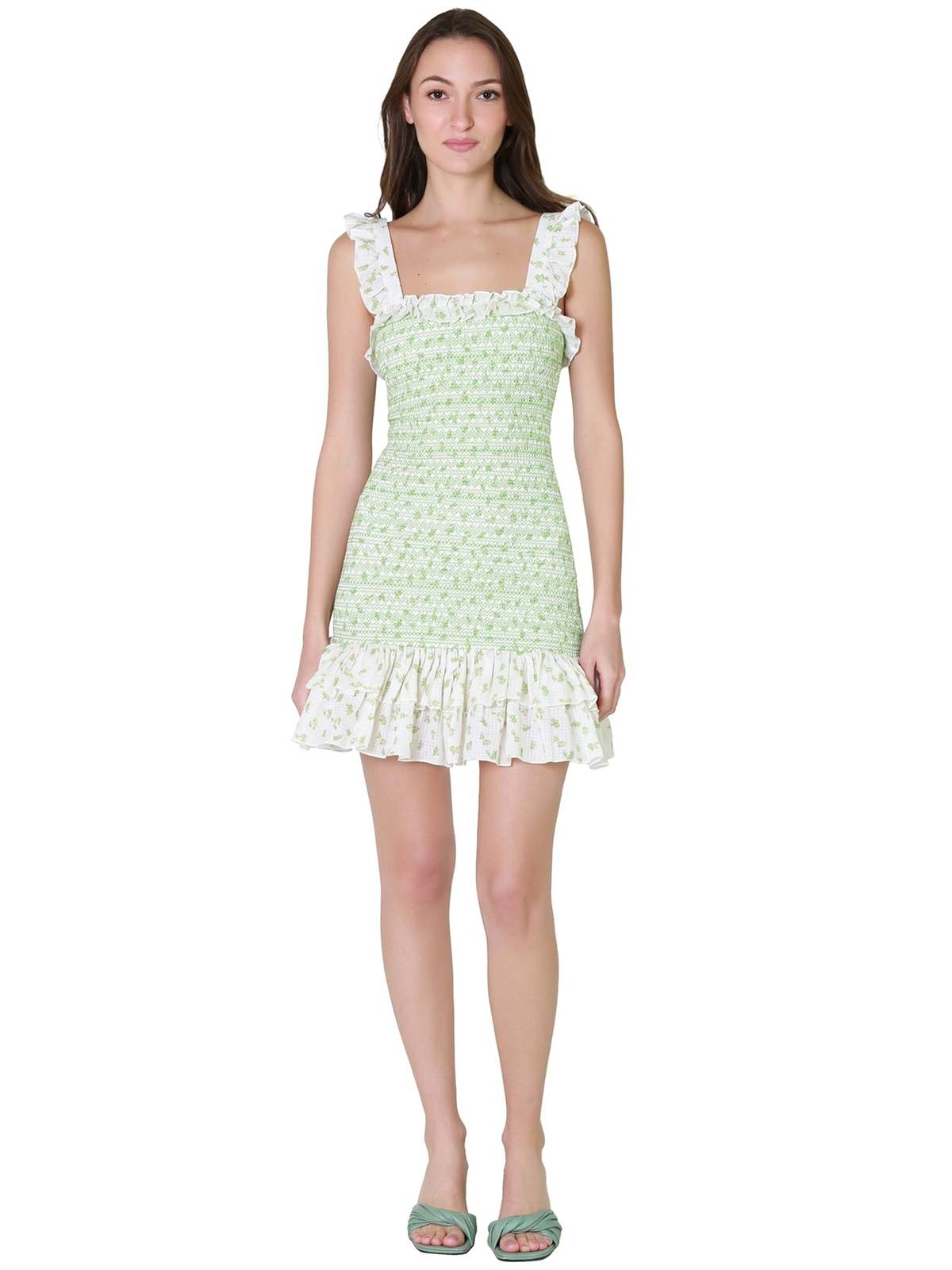 Mable Levi Smocked Dress - Apple Green | Garmentory
