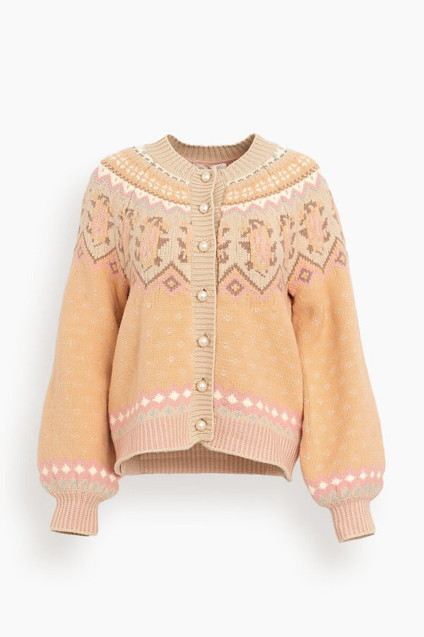 LoveShackFancy Honeypie Boyfriend Cardigan - Birch Grove | Garmentory