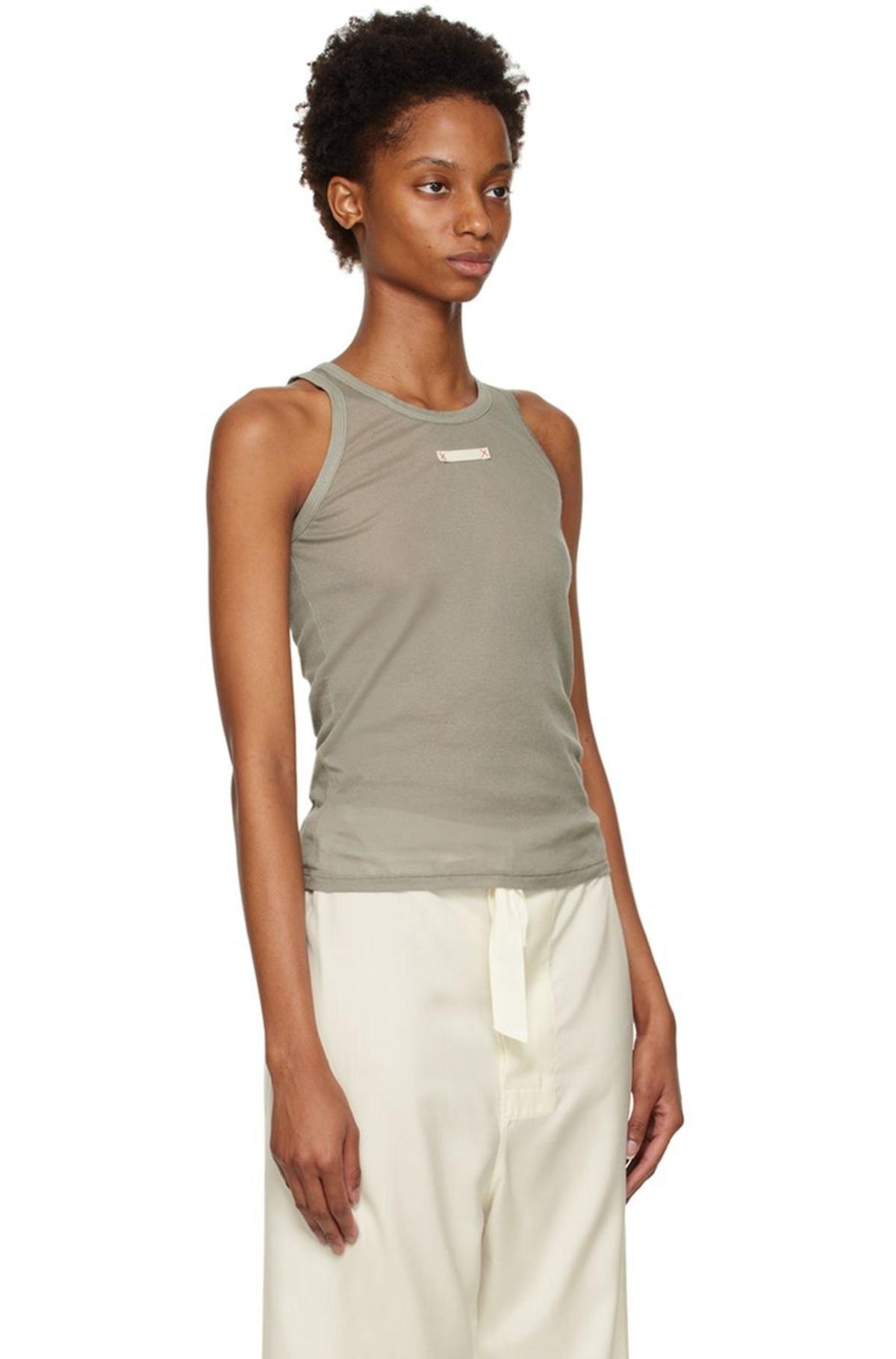 Maison Margiela Patch Tank Top - Sage | Garmentory