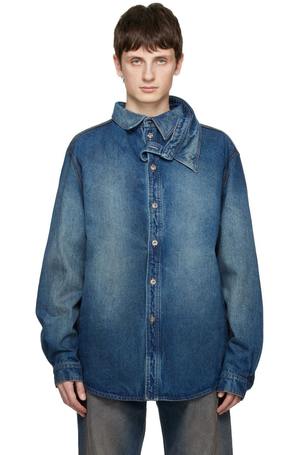 Y/Project Double Collar Denim Jacket - Vintage Navy | Garmentory